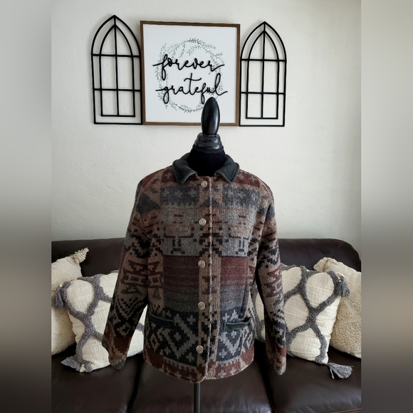 Orvis | Jackets & Coats | Vintage Orvis Wool Southwestern Aztec Print ...
